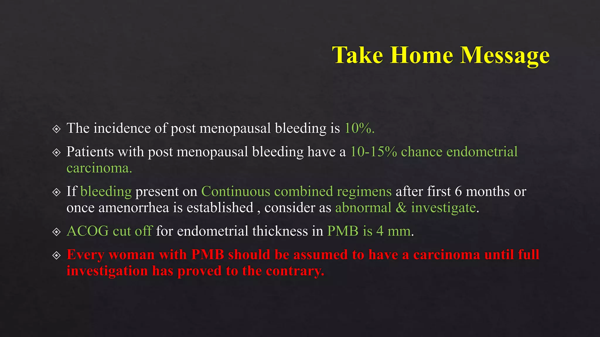 Approach to post menopausal bleeding | PPTX