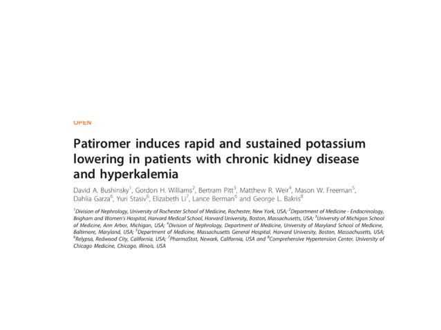 Approach to potassium disorder, causes, investigation, ecg changes ...