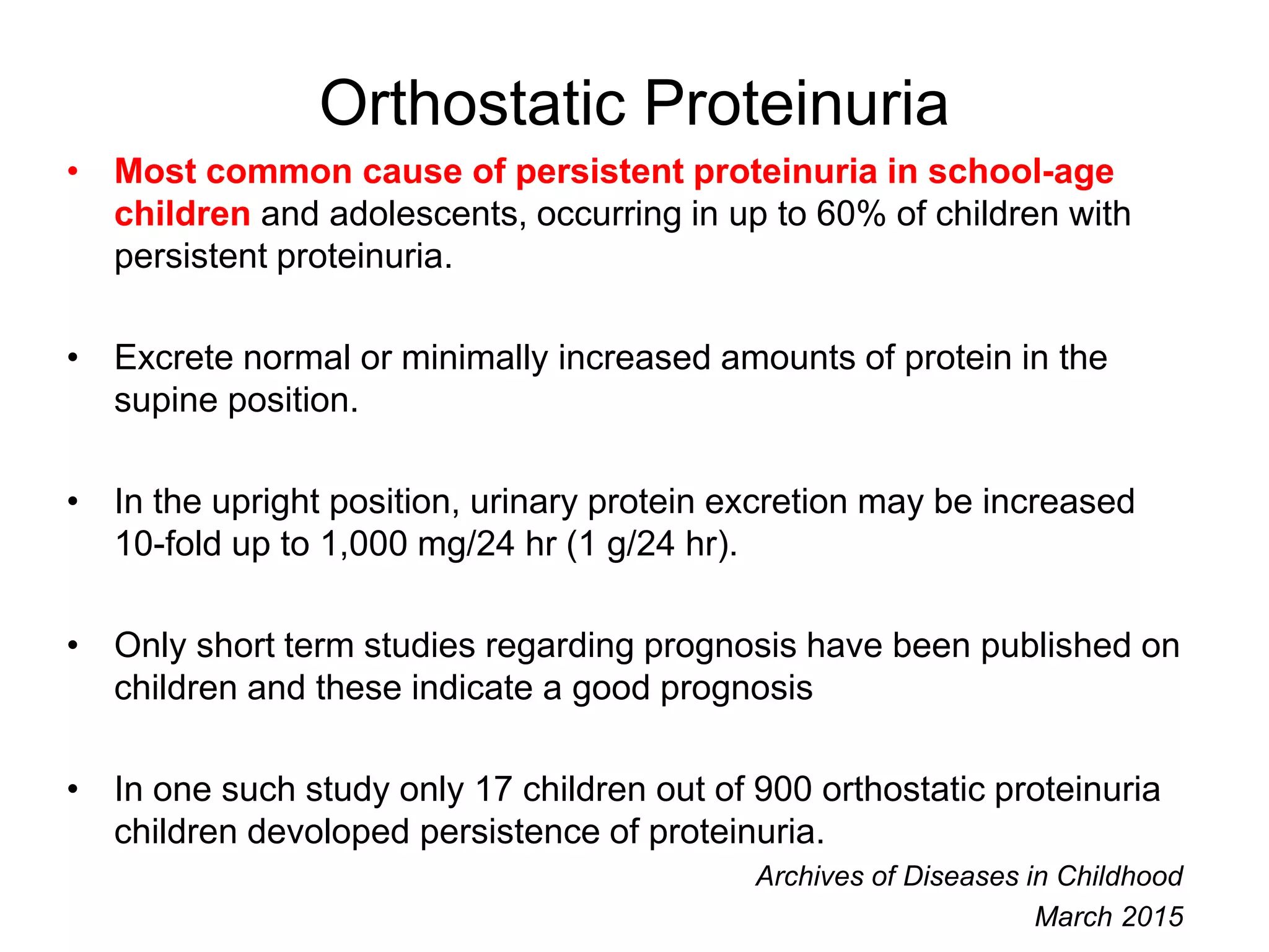 Approach to proteinuria in Children | PPT