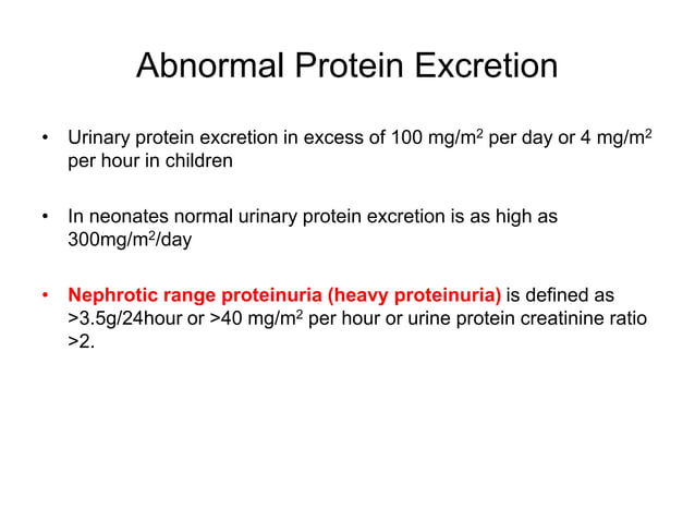 Approach to proteinuria in Children | PPT | Medical Health
