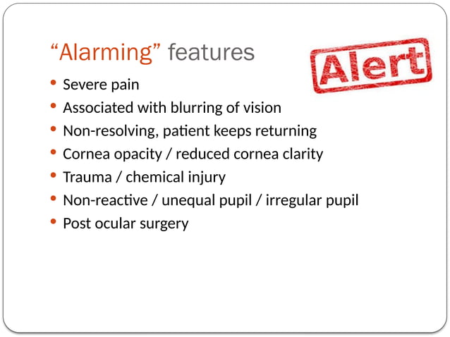 Approach to RED EYE and eye diseases pptx | PPT