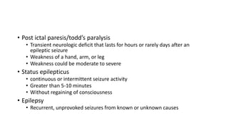 Approach to seizure disorder | PPTX