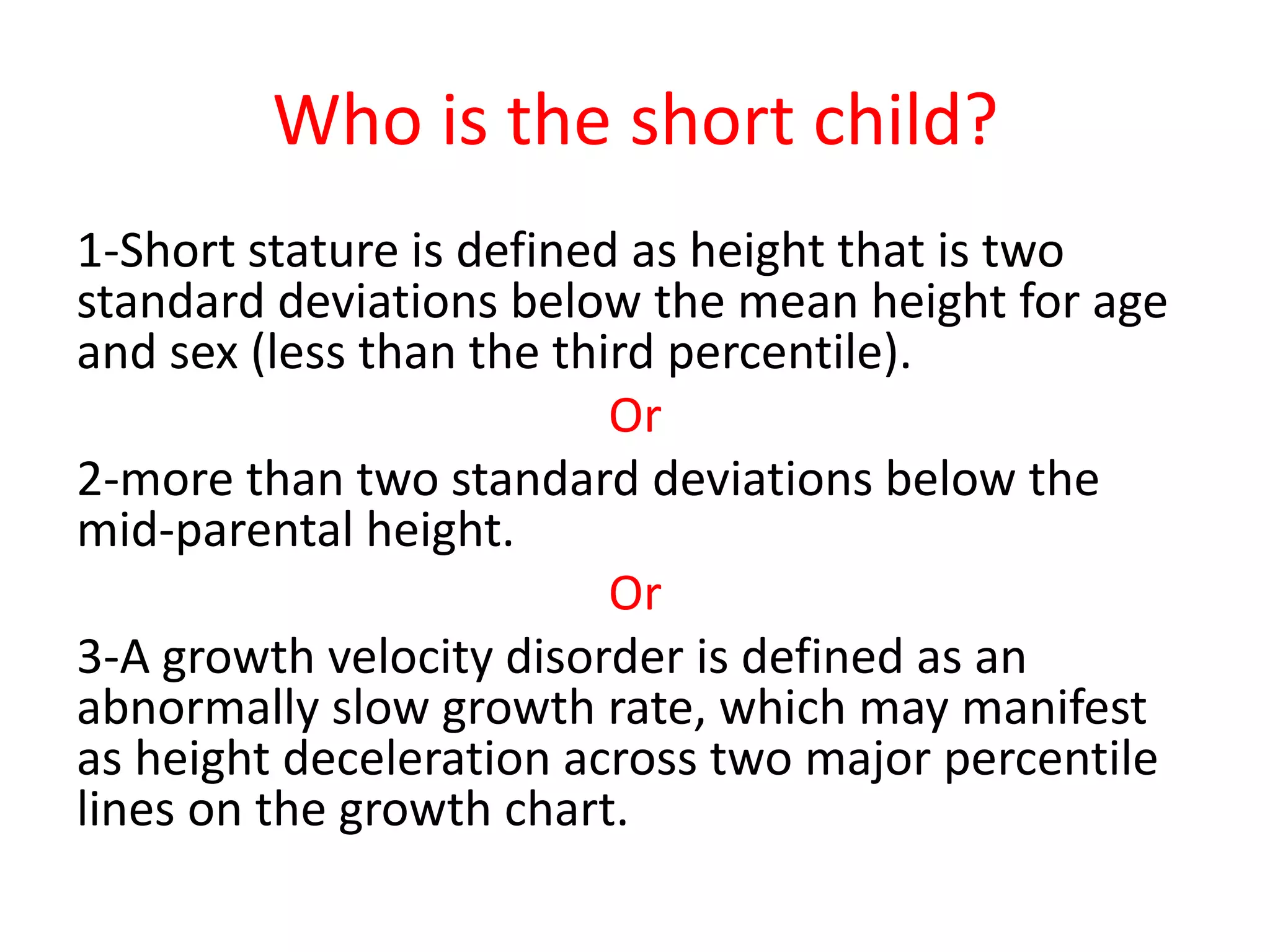 Approach to short stature | PPTX