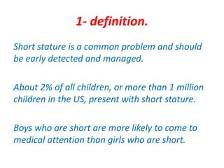 Approach to short stature | PPTX