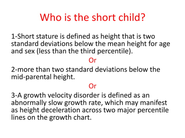 Approach to short stature | PPTX