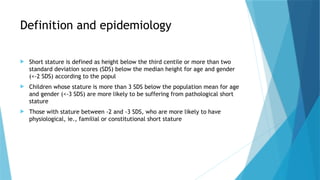 APPROACH TO SHORT STATURE presentation for medical students | PPTX