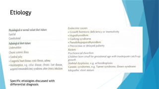 APPROACH TO SHORT STATURE presentation for medical students | PPTX