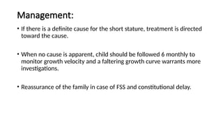 APPROACH TO SHORT STATURE ppt high yield | PPTX