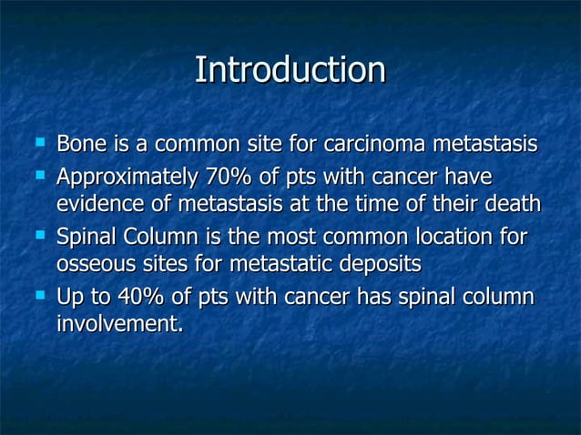 Approach To Spinal Metastasis | PPT | Physical Therapy | Wellness