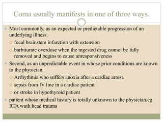 Approach to stupor and coma | PPTX