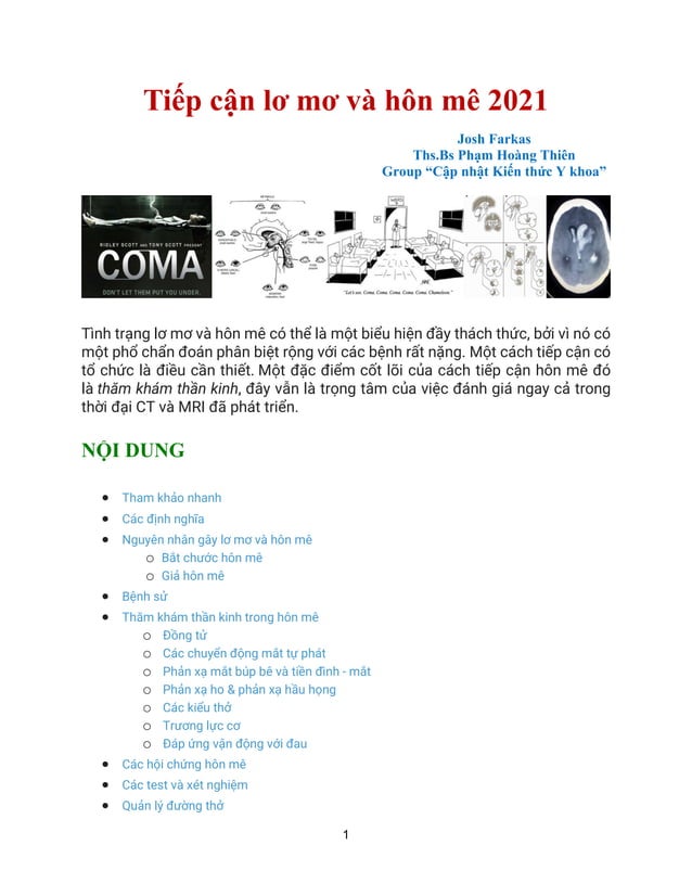 Tiếp cận lơ mơ và hôn mê | PDF