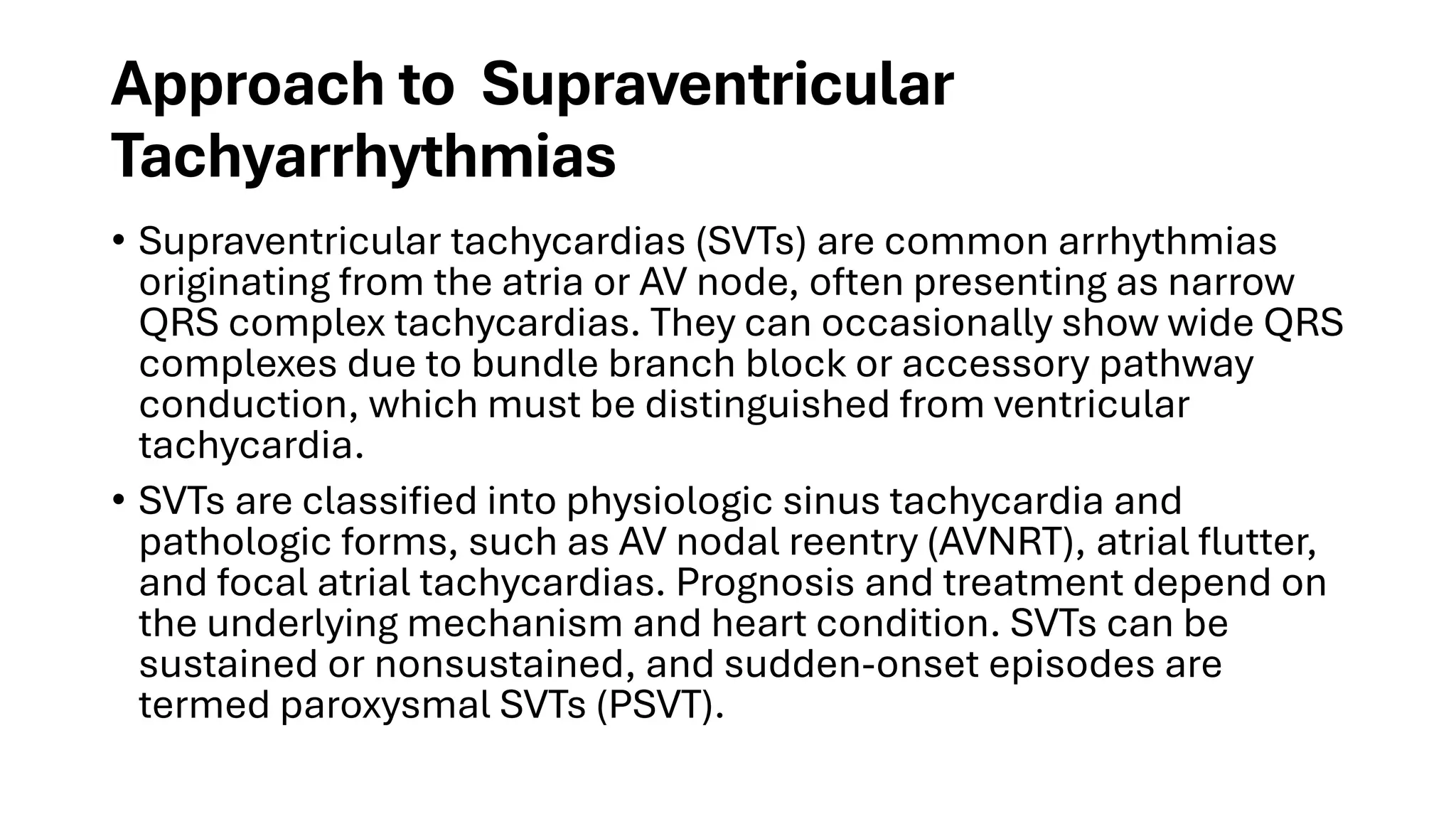 approach to Supraventricular tachycardia | PDF