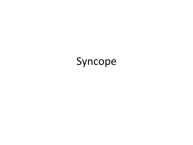 Approach to syncope | PPT