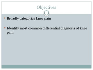Approach to the Adult with Knee Pain.ppt