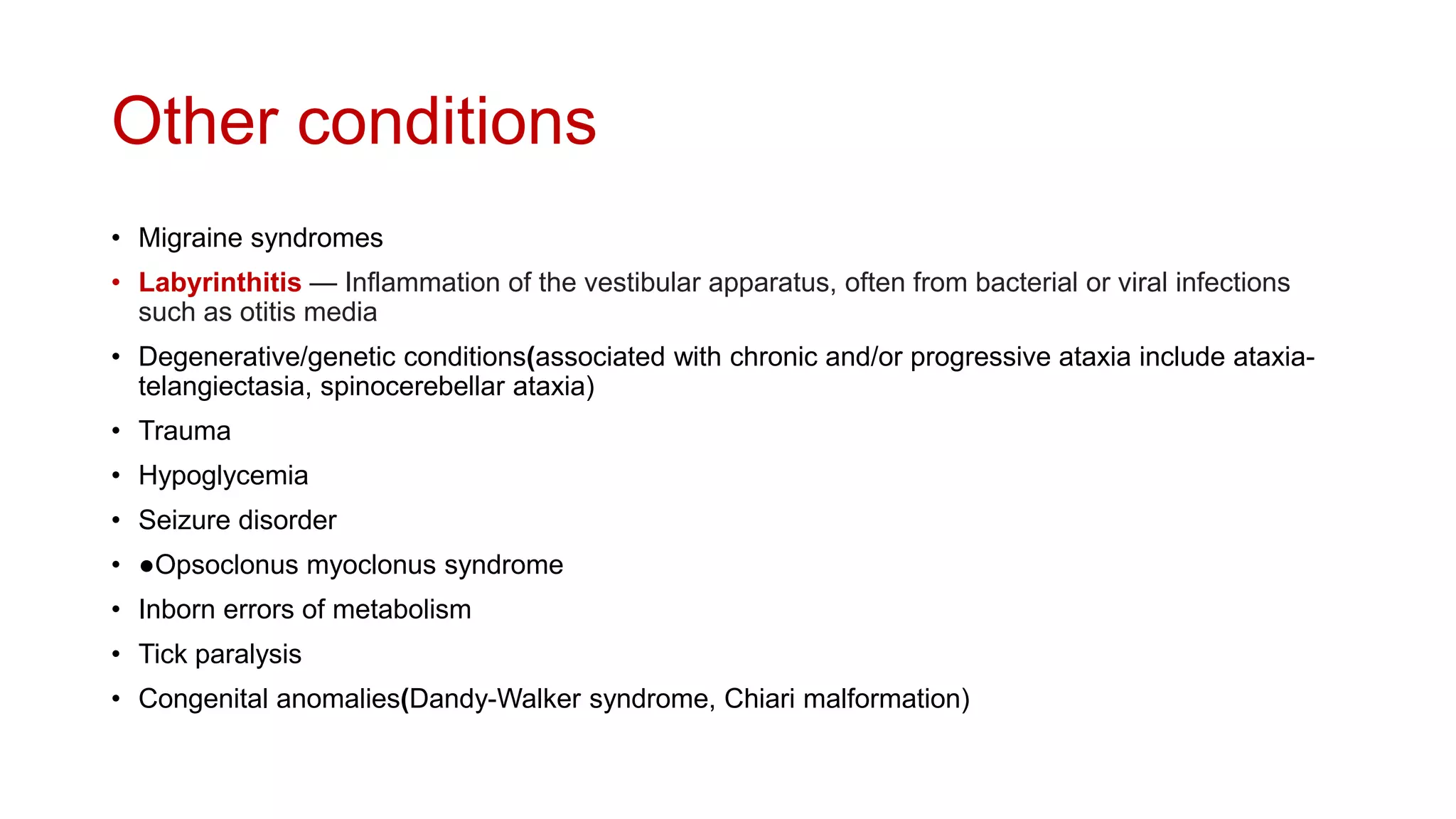 Approach to the child with acute ataxia | PPTX