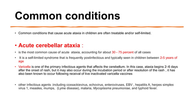 Approach to the child with acute ataxia | PPTX | Brain and Nervous ...
