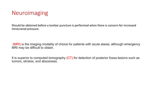 Approach to the child with acute ataxia | PPTX | Brain and Nervous ...