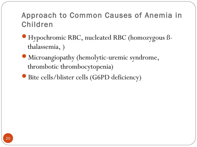 Approach to the child with anemia | PPT