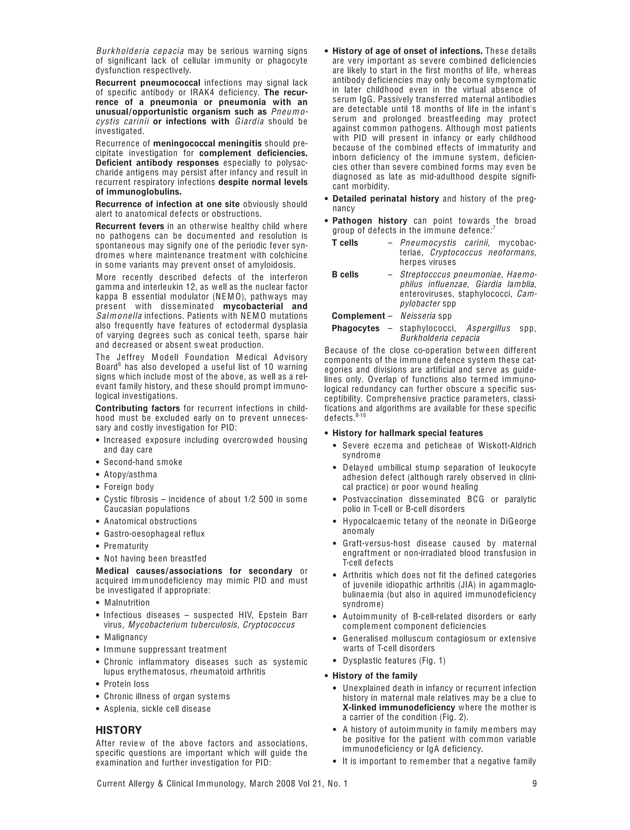 Approach to the child with recurrent infections | PDF