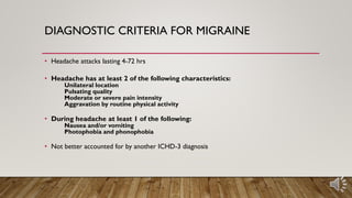 Approach to the diagnosis and management of primary headache disorders ...