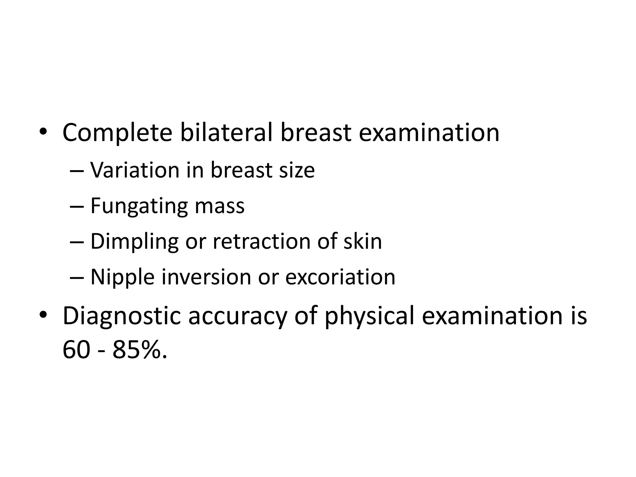 Approach to the diagnosis of a breast lump | PPTX