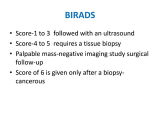 Approach to the diagnosis of a breast lump | PPTX