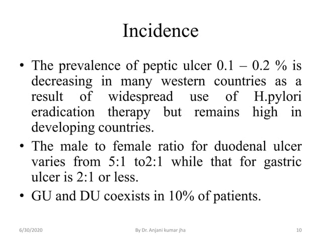 Approach to the management of peptic ulcer disease | PPTX