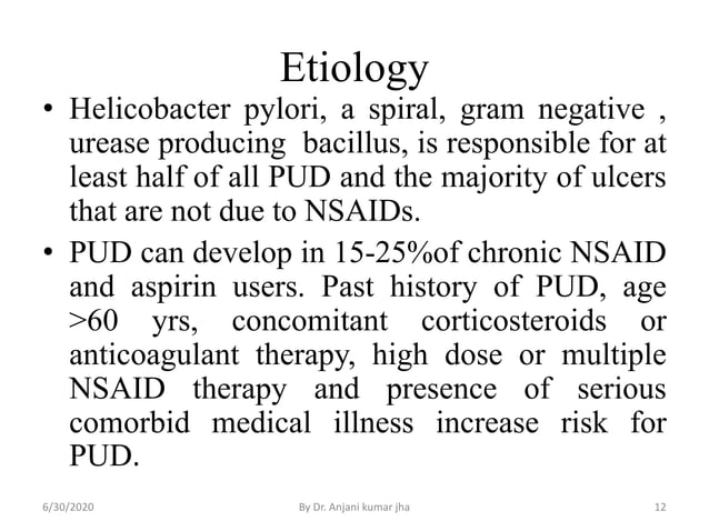 Approach to the management of peptic ulcer disease | PPTX