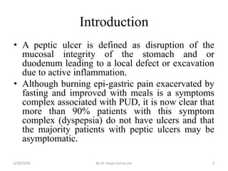 Approach to the management of peptic ulcer disease | PPTX