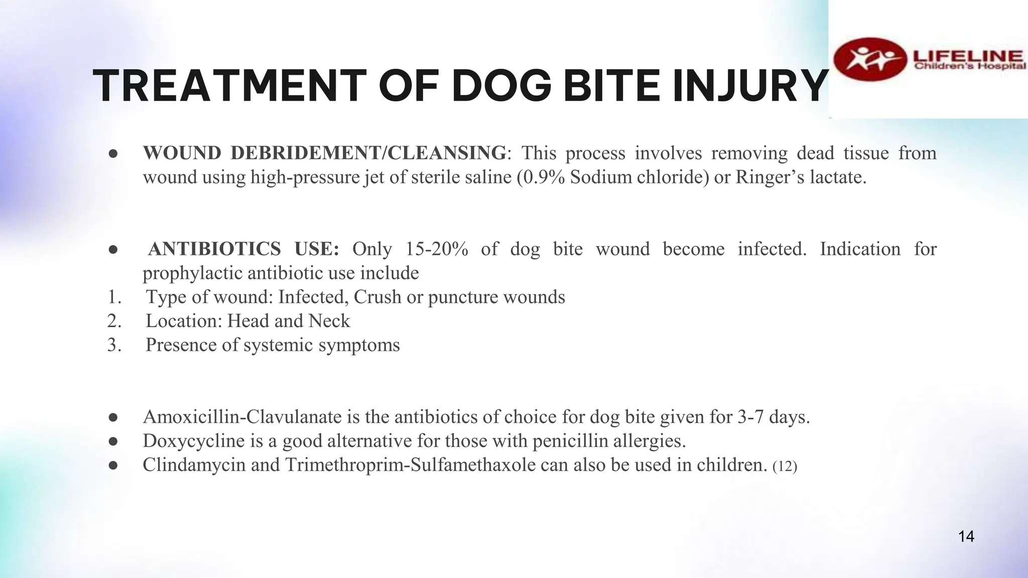 APPROACH TO THE MANAGMENT OF ANIMAL BITE IN CHILDREN (SNAKE AND DOG BITE).pptx | Injuries ...