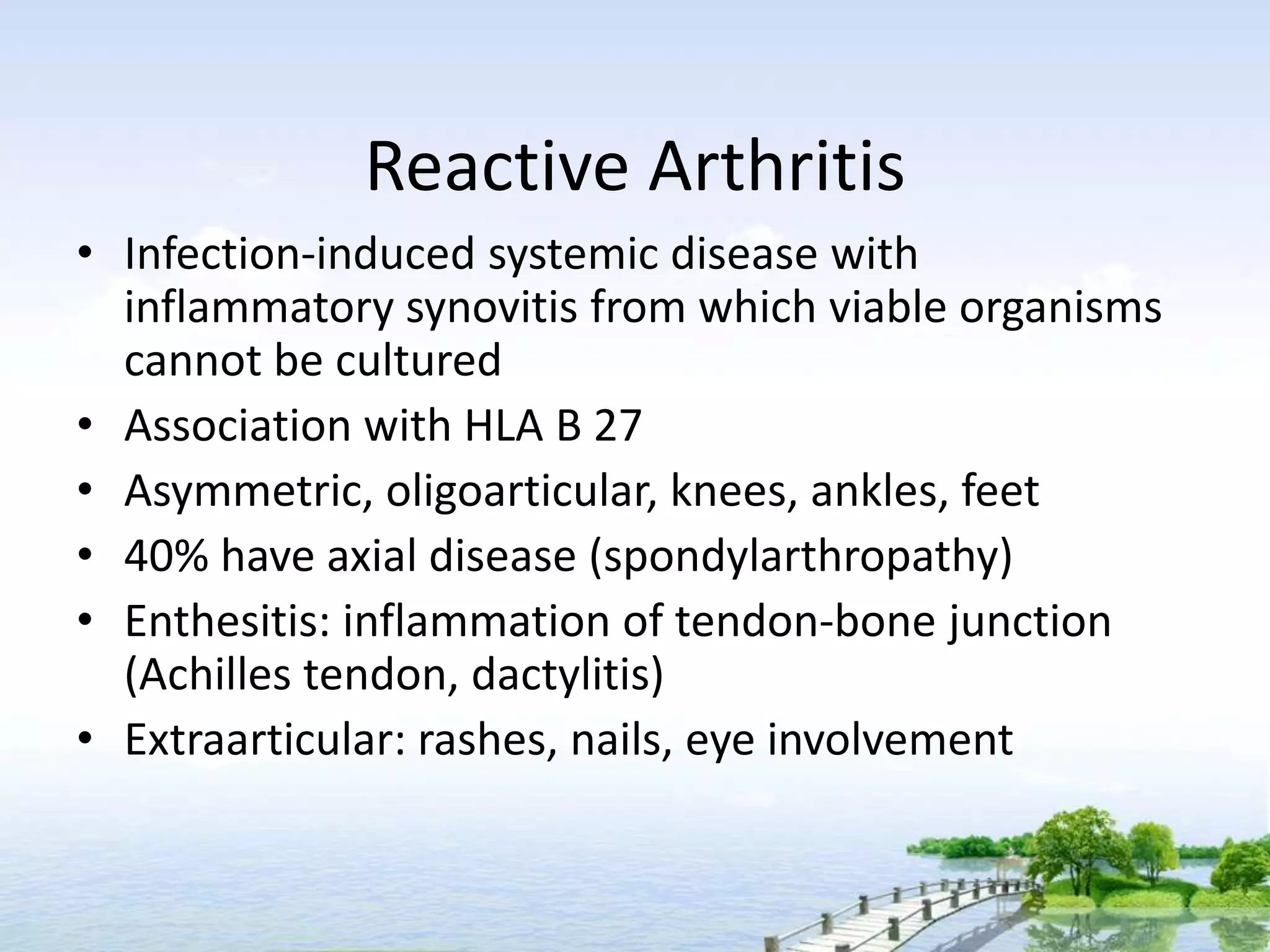 Approach to the patient with arthritis | PPTX