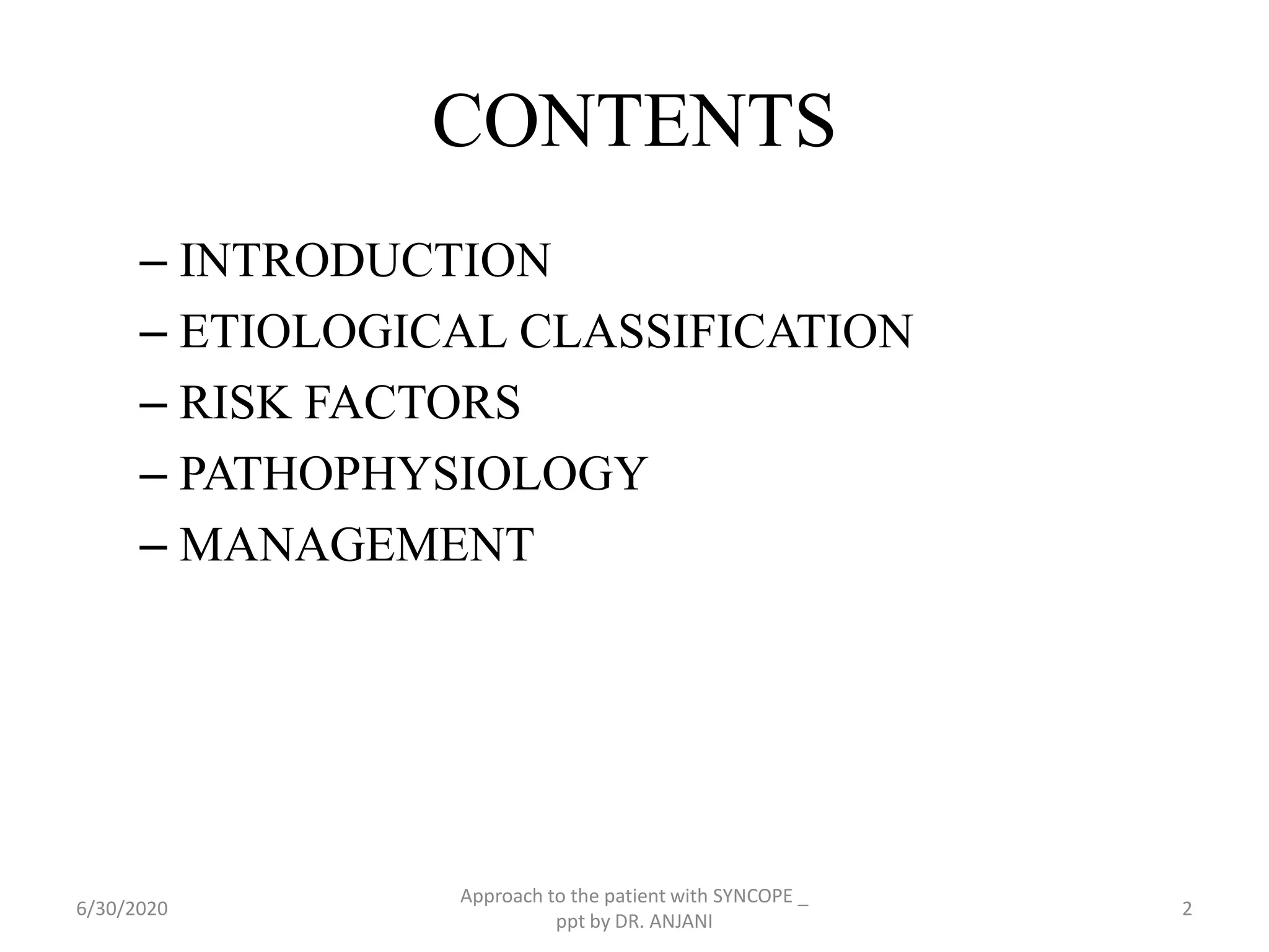 Approach to the patient with syncope | PPTX