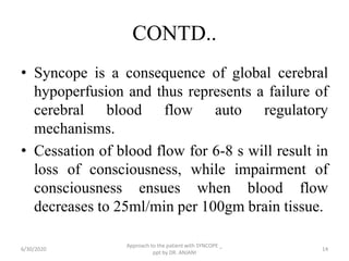 Approach to the patient with syncope | PPTX