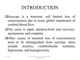 Approach to the patient with syncope | PPTX