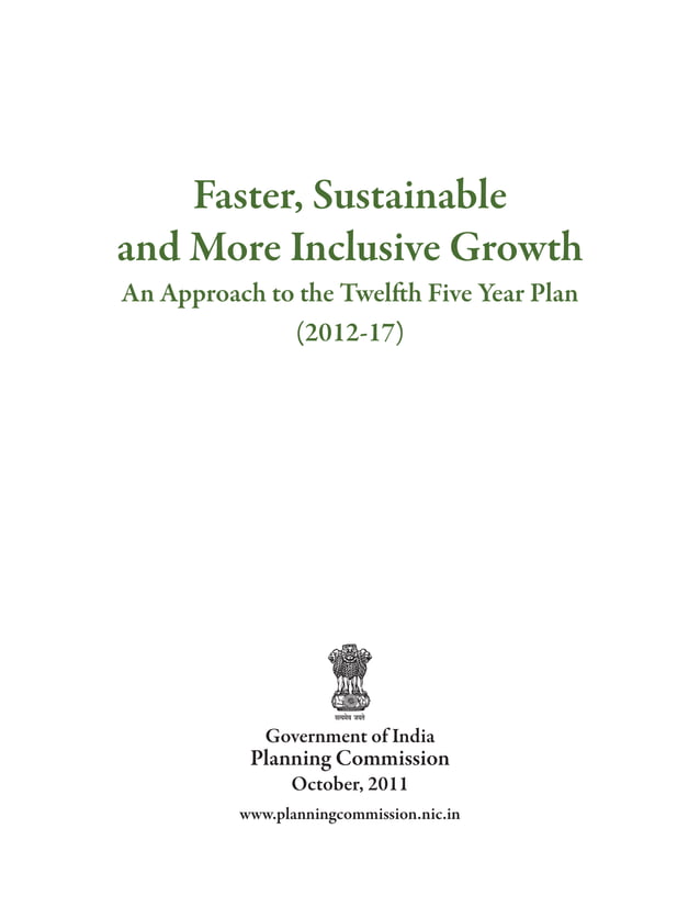 Approach To The Twelfth Five Year Plan | PDF