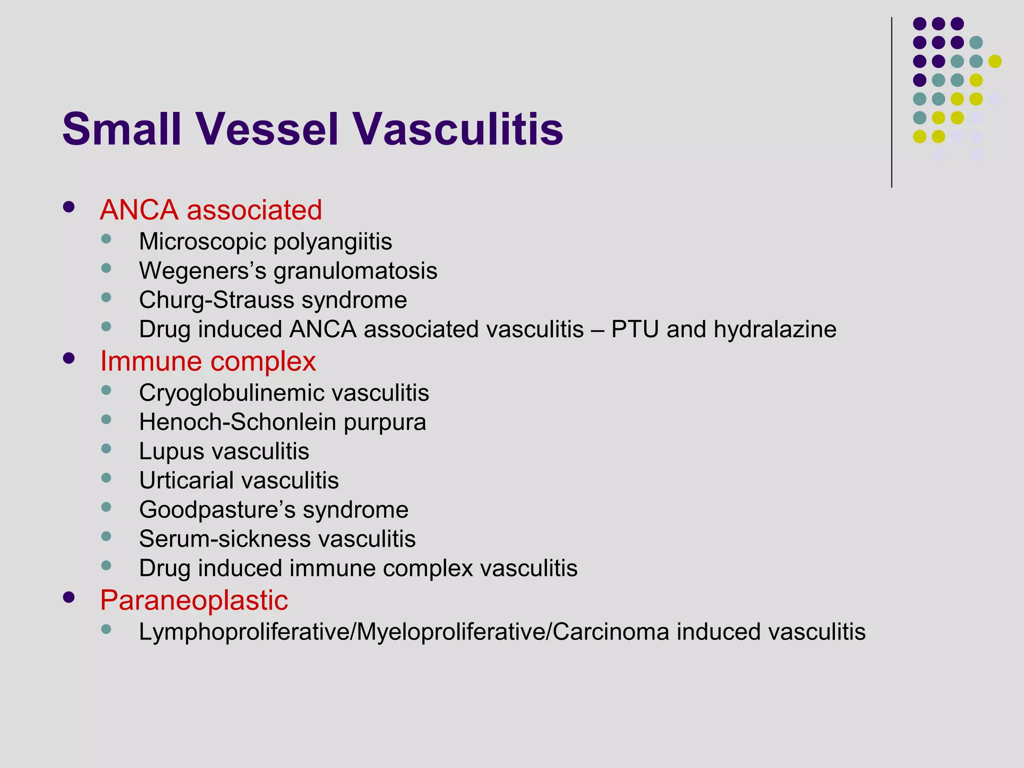 Approach to vasculitis | PPT