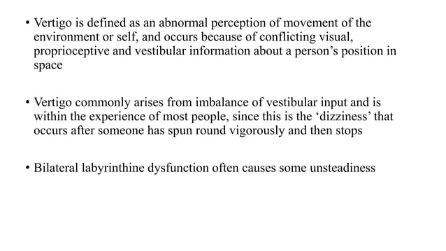 Approach to vertigo | PPTX