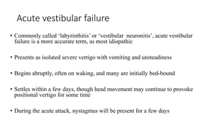 Approach to vertigo | PPTX