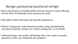 Approach to vertigo | PPTX