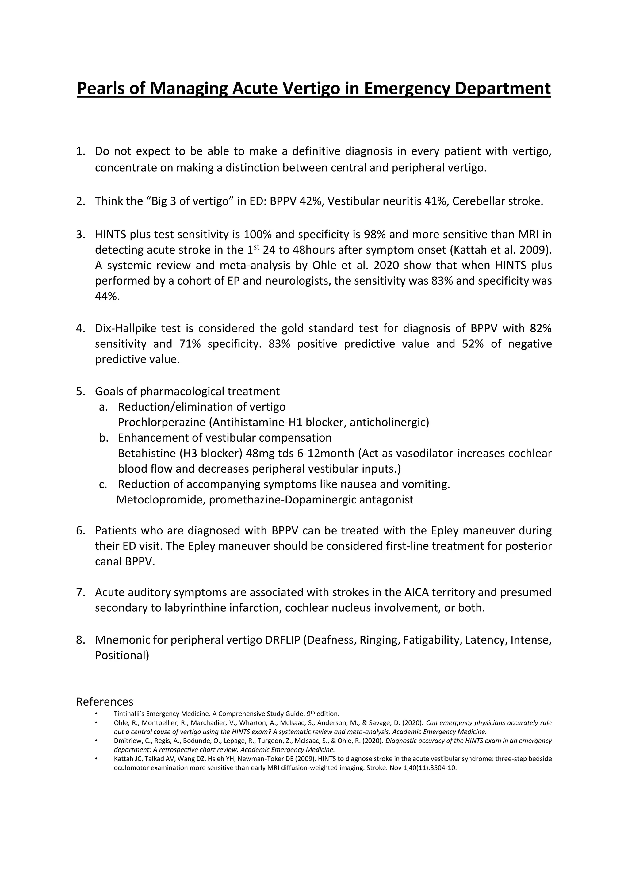 Approach to vertigo, central vs peripheral | PDF