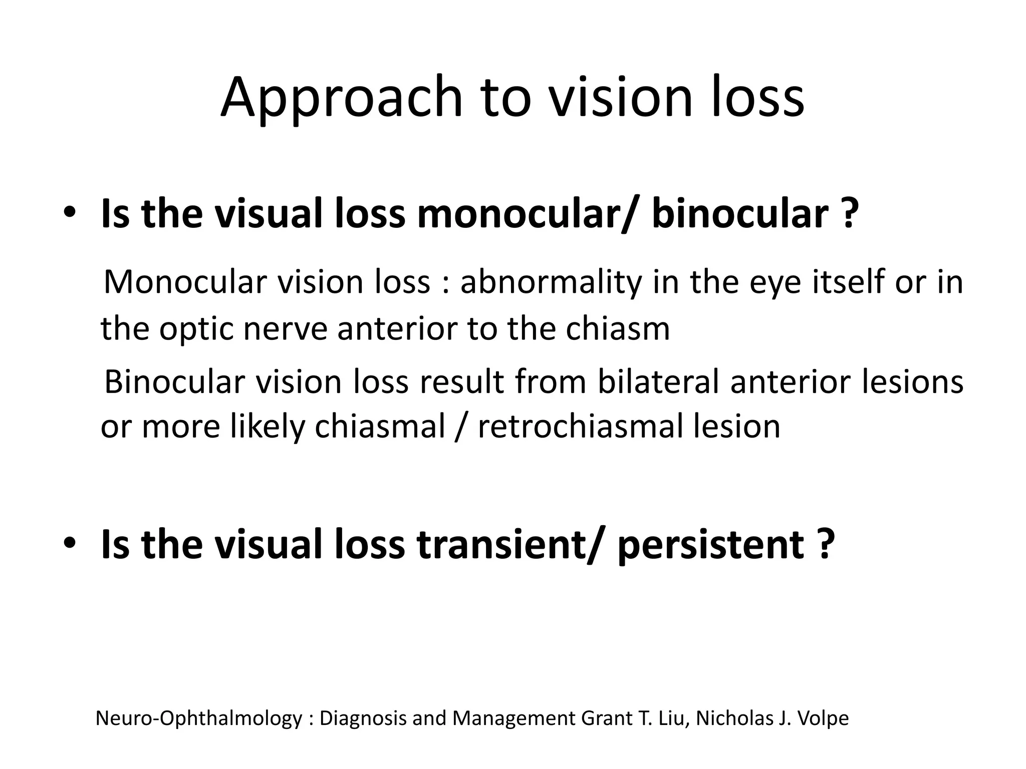 Approach to vision loss | PPTX