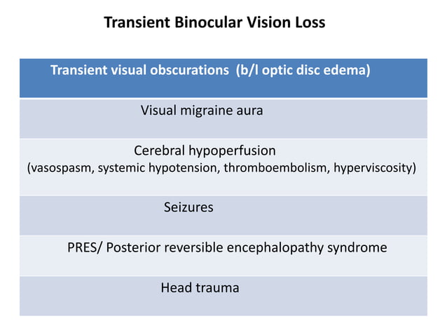 Approach to vision loss | PPTX | Eye and Vision Conditions | Diseases ...