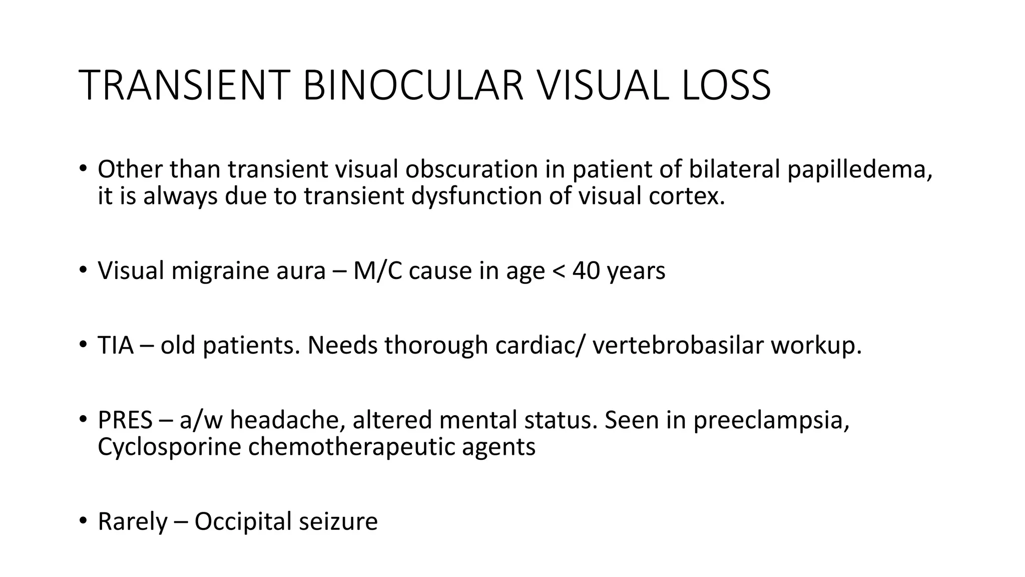 Approach to vision loss | PPTX
