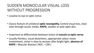 Approach to vision loss | PPTX