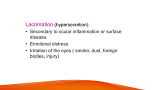 1) approach to watery eyes -lacrimal gland | PPTX