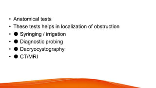1) approach to watery eyes -lacrimal gland | PPTX