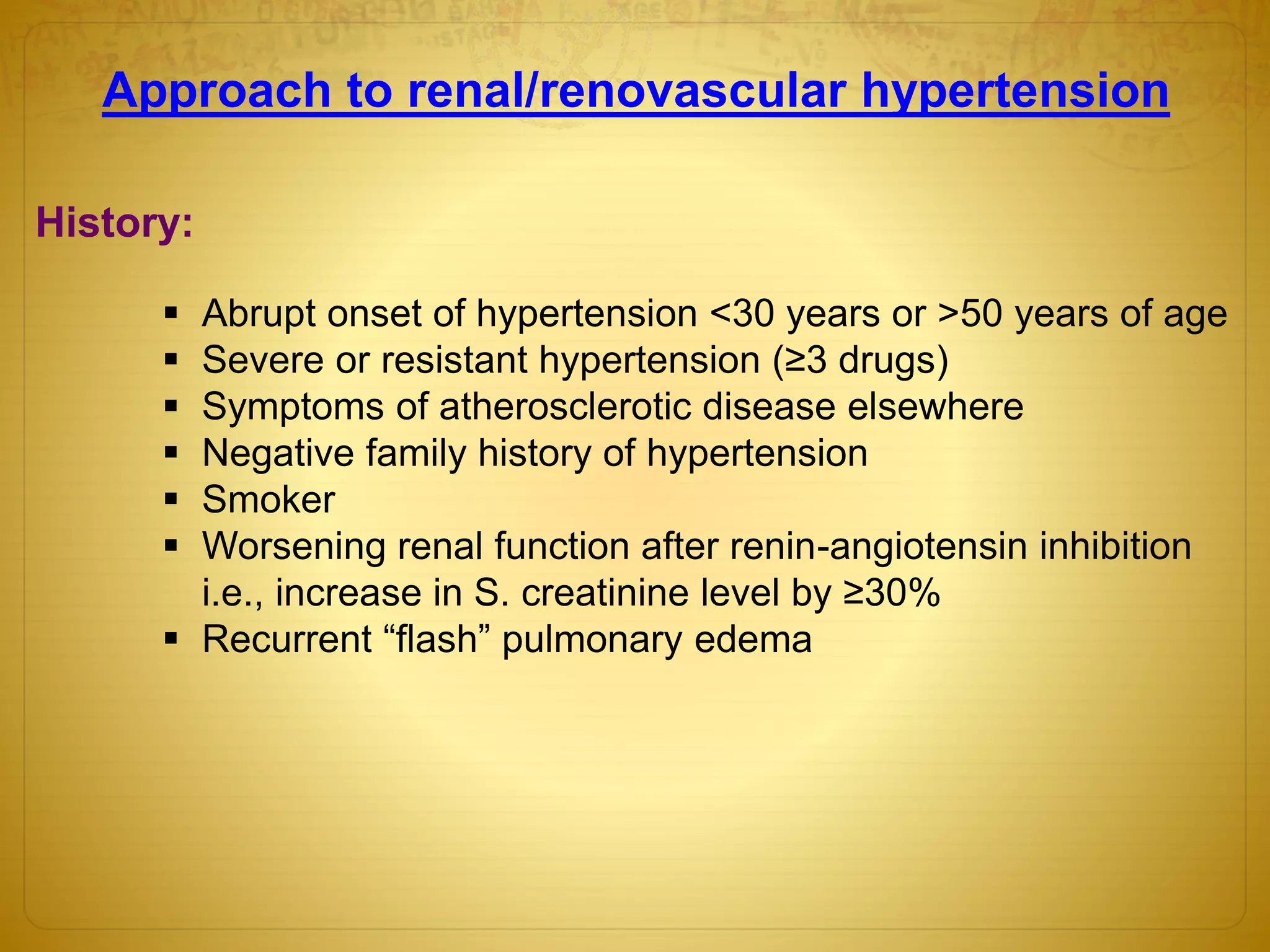 Approach to young hypertensive patients | PPTX