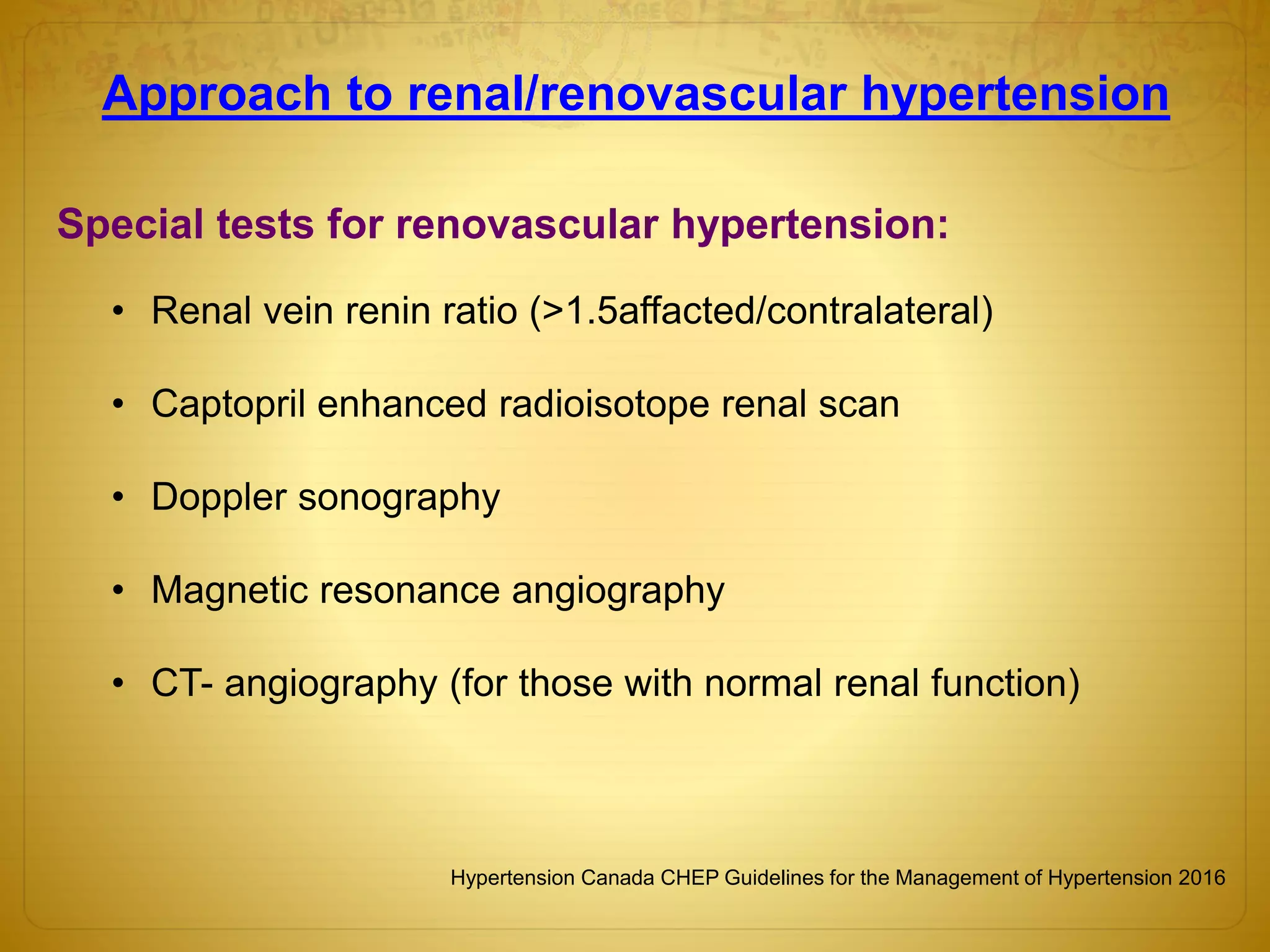 Approach to young hypertensive patients | PPTX