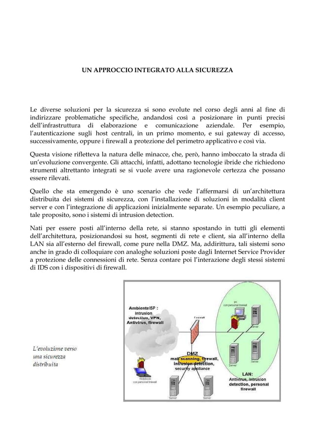 UN APPROCCIO INTEGRATO ALLA SICUREZZA | PDF