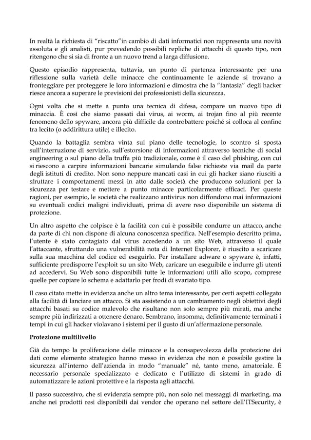 UN APPROCCIO INTEGRATO ALLA SICUREZZA | PDF